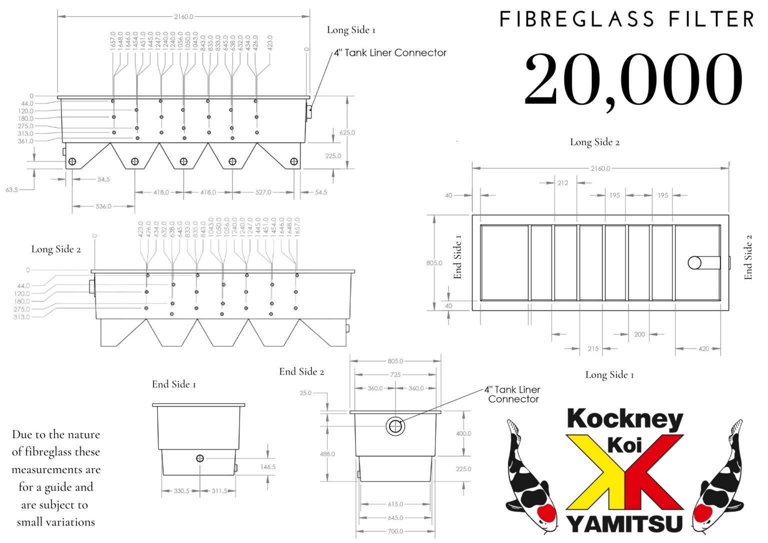 20,000 Multi Bay Fibreglass Filter – Kockney Koi